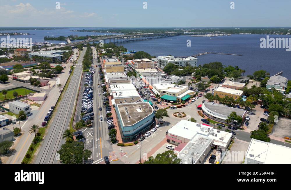 Historic waterfront Downtown Stuart Florida USA tour Stock Video ...