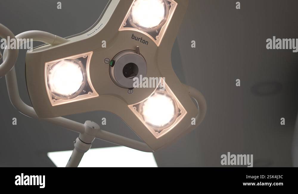 surgical lights, doctor in operating room, clinic, hospital, operation ...