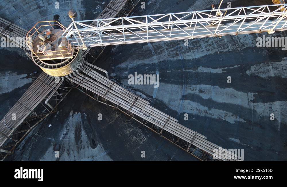 Empty secondary clarifier tank from the worlds largest water treatment ...