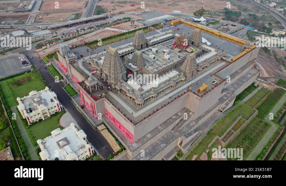 yadari temple in telangana india areal drone shot daytime 4k 30p Stock ...