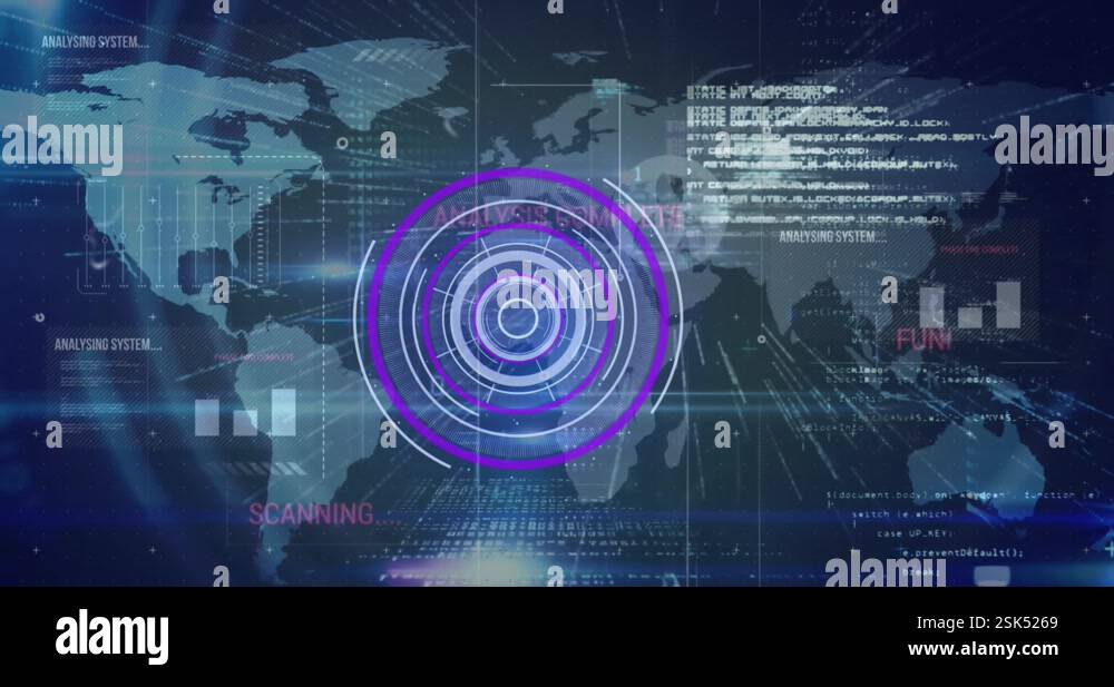 Animation of circles over graphs, computer language, texts and profile icons on Stock Video ...