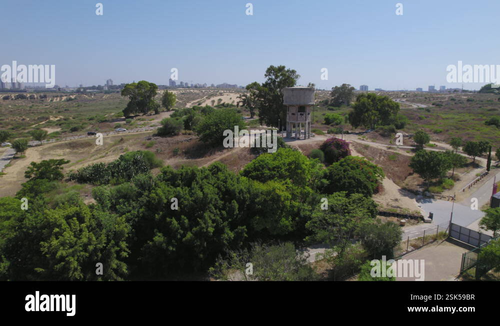 The security road and the old water tower in the moledet neighborhood ...