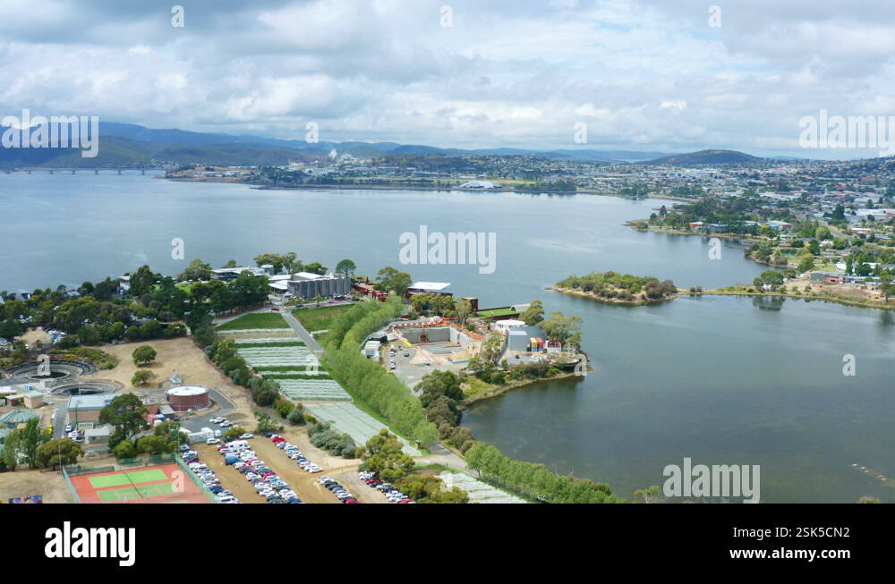 MONA Museum Buildings Under Construction, 4K Drone Flyover With Hobart ...
