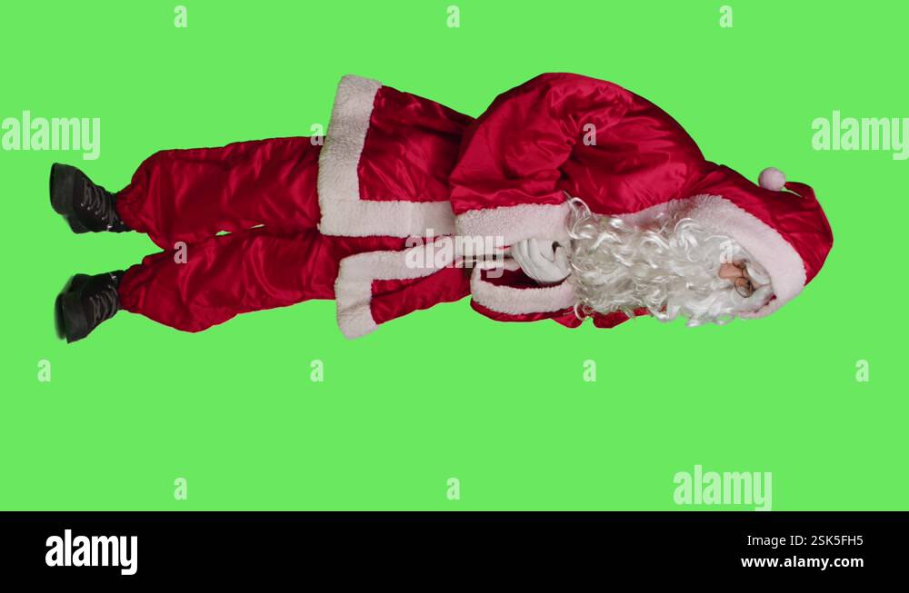 Father christmas in costume Stock Video Footage - Alamy