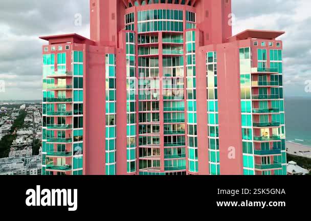 Residential building skyscraper. Architecture of Florida. Miami South ...