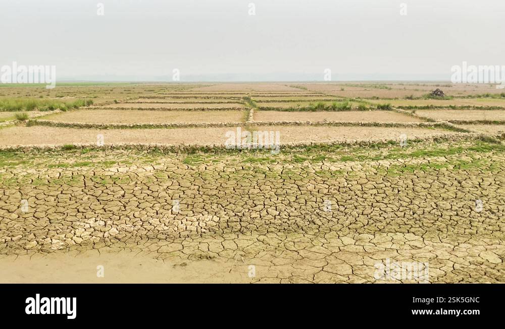Farmland destroyed in barren arid severe drought. Climate change and ...