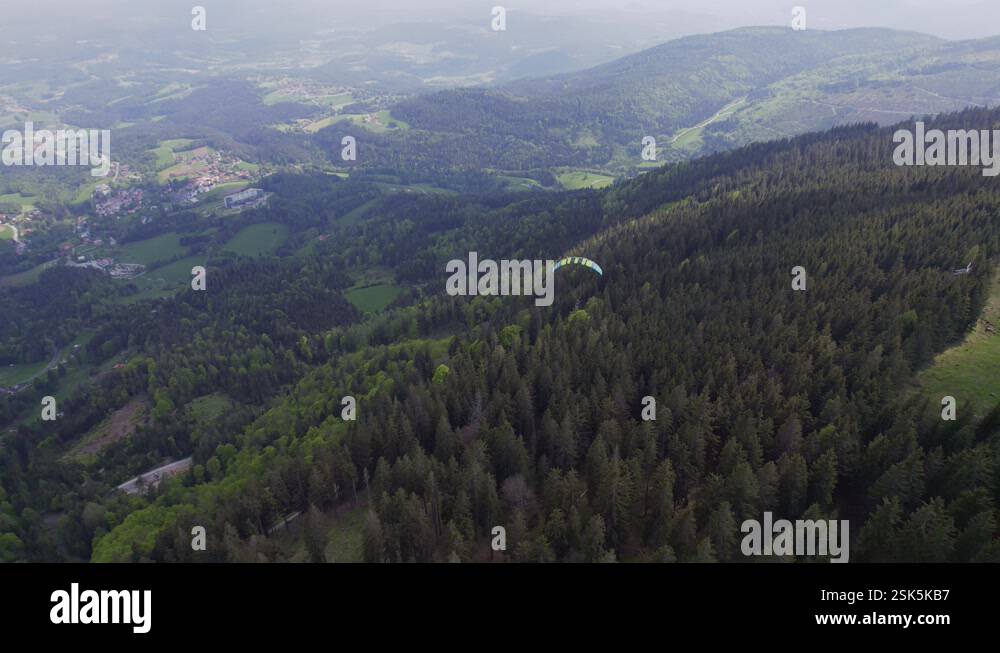 Flying over a rolling hills and small villages in Austria- nearby Sound ...
