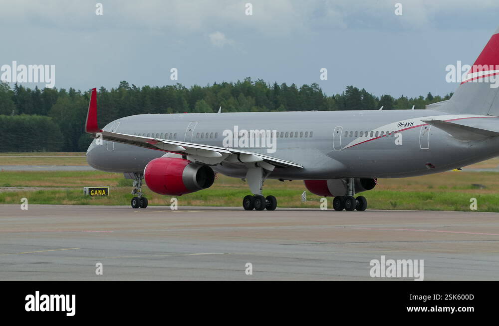 luxury airplane business jet boeing 757 jetmagic taxiing oslo airport ...