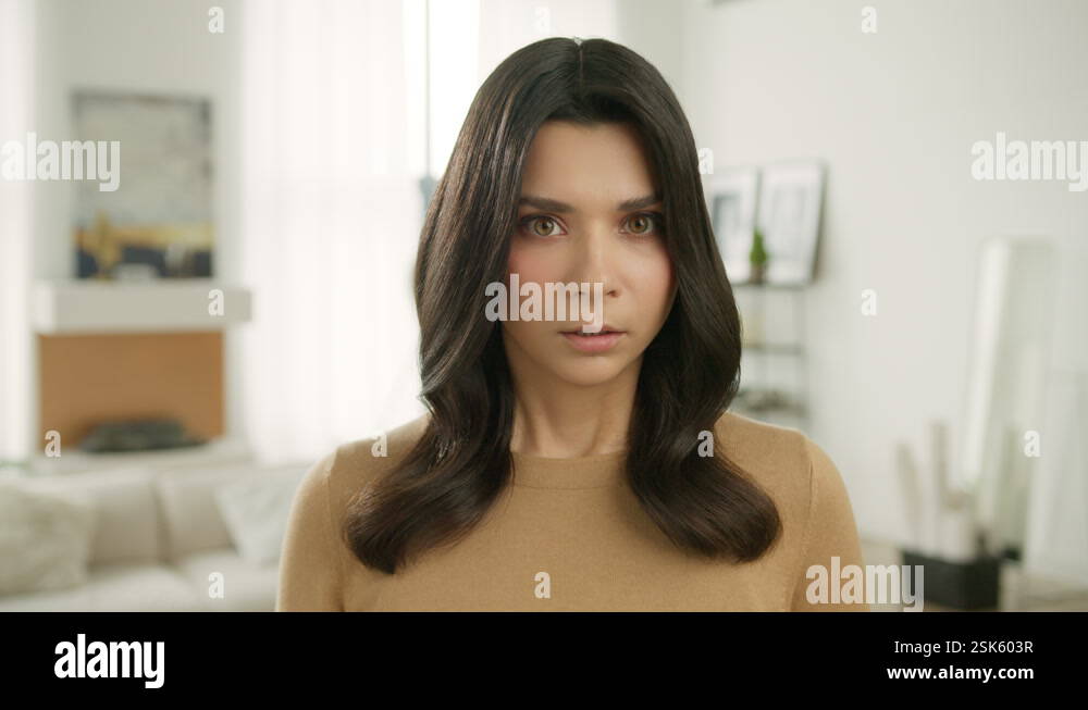 Upset female face of sad stressed girl almost crying being angry and ...