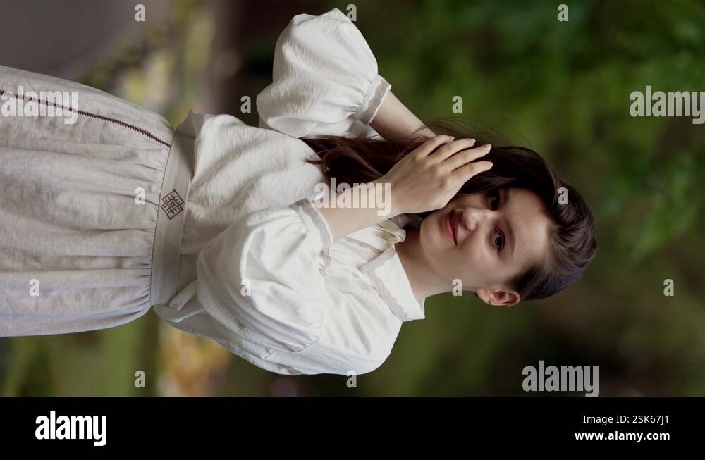 Attractive fashion model with long dark hair hair. Beautiful woman ...