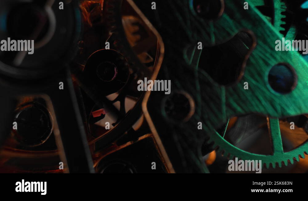 Old vintage clock gears, cogs mechanism. Macro internal structure of ...