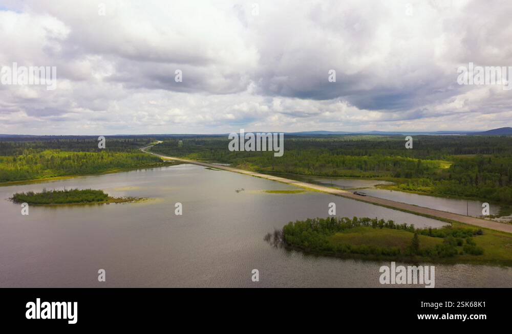 Boreal Landscape: Overhead View of Cariboo Highway by 100 Mile House ...