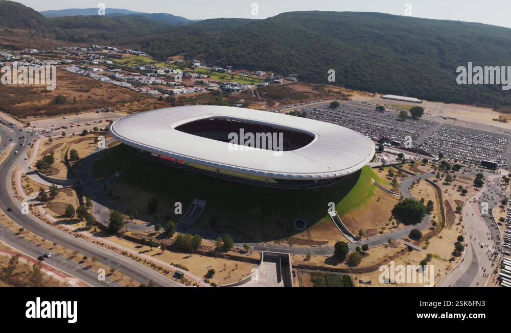 Drone rotating shot of newly built Chivas Akron Stadium for Fifa World ...
