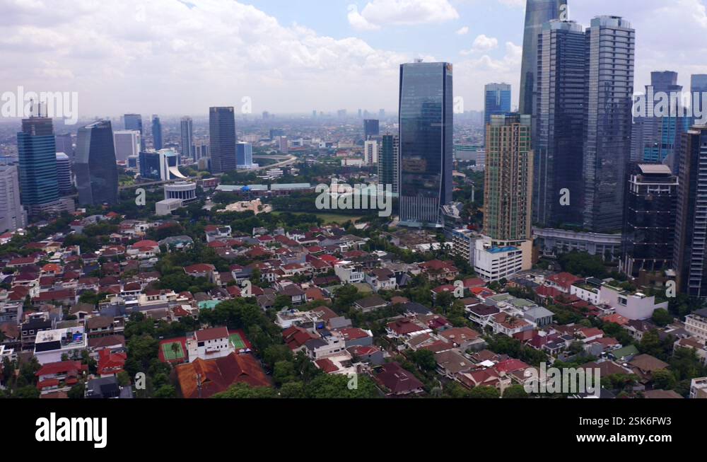Panoramic View Of Kuningan City Skyline And Residential Area On A ...