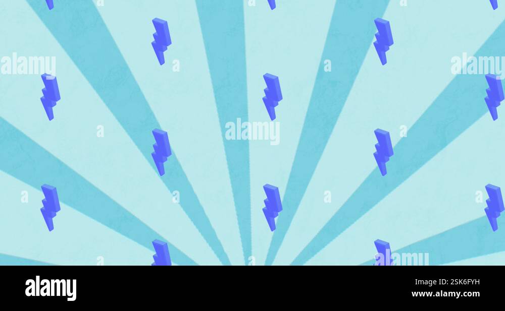 Animation of blue lightning icons repeated over stripes on blue ...