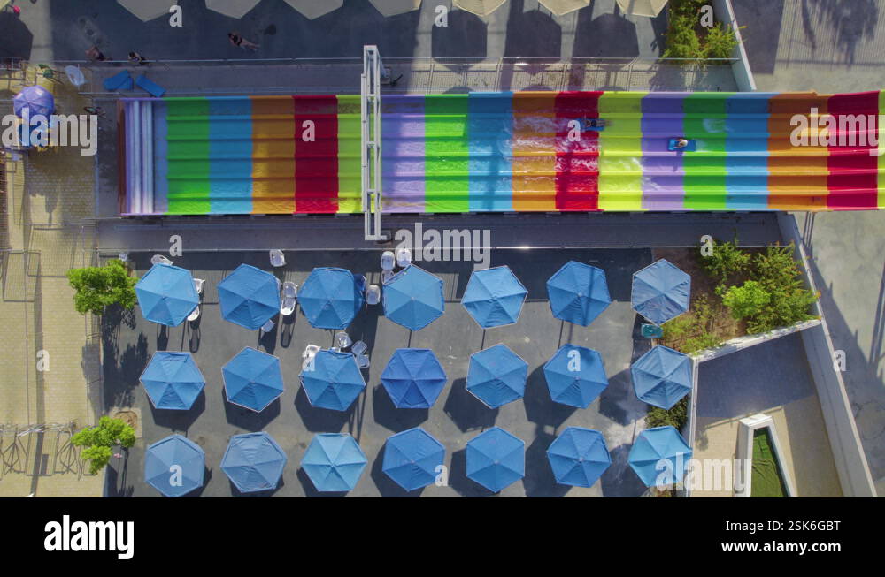 Multicolor slides for kids at Yamit 2000 Water Park Holon - top down ...