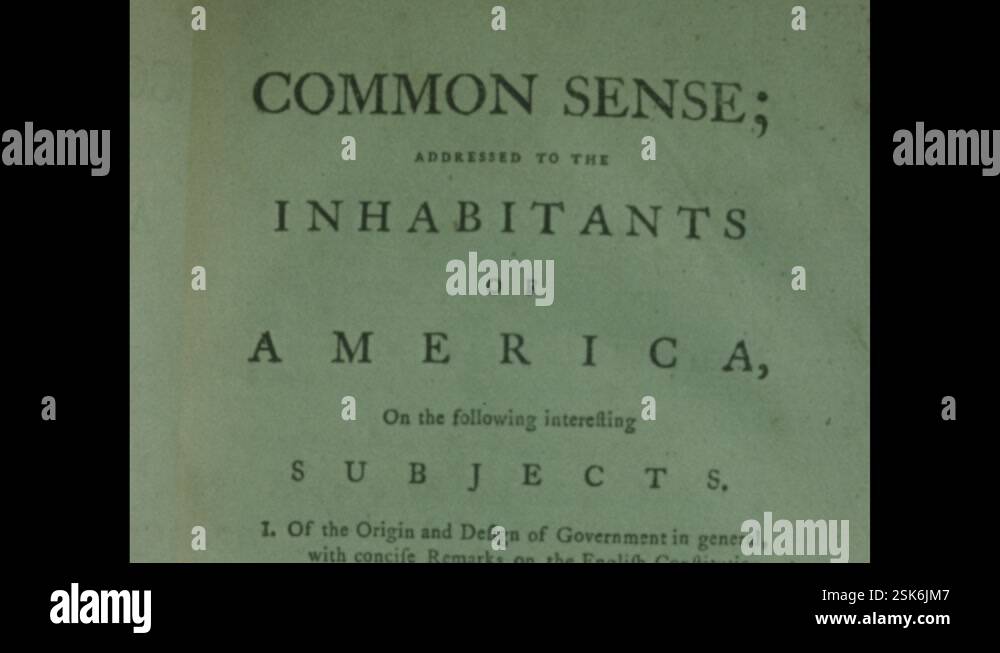 1960s: Title page of book "Common Sense." Person places hand over page ...