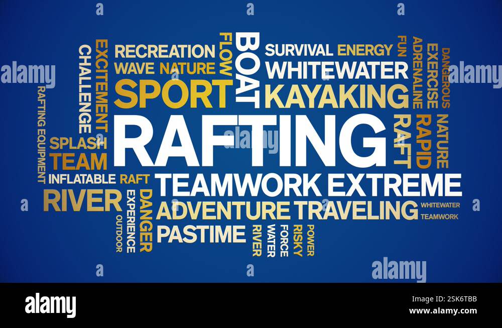 Rafting animated word cloud,animation text kinetic typography seamless ...