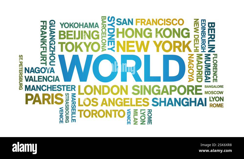 World animated word cloud,animation text kinetic typography seamless ...