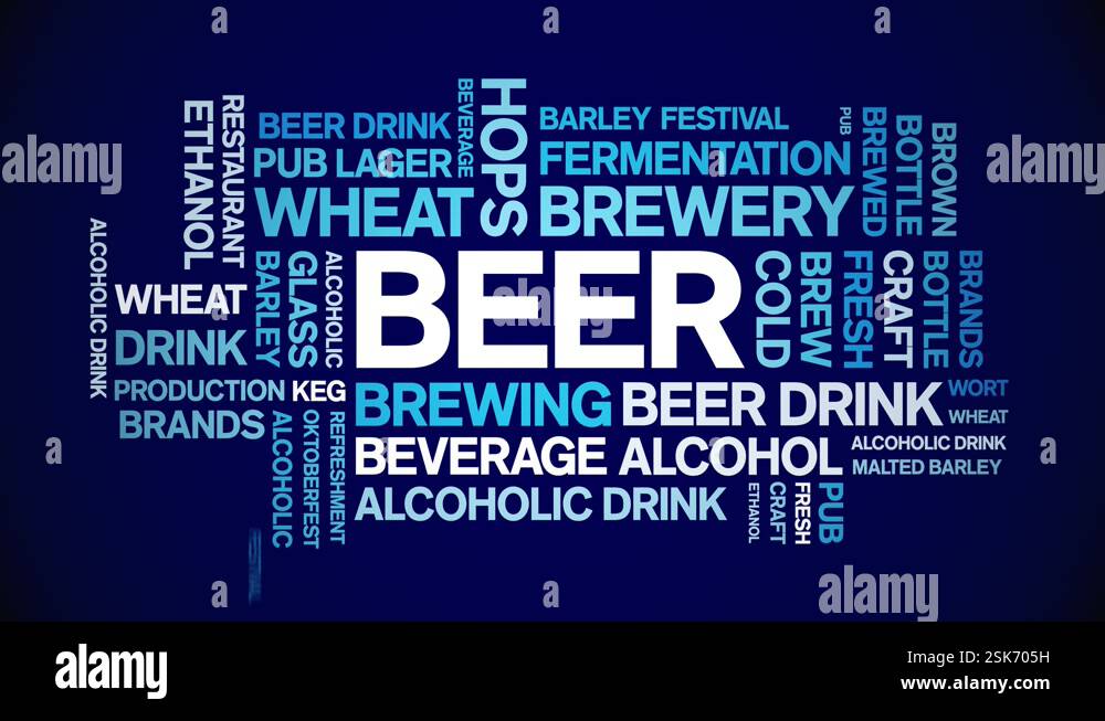 Beer animated word cloud,animation tag text kinetic typography seamless ...