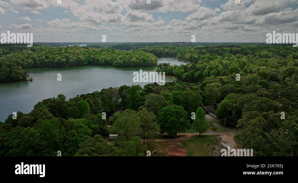 Lake Hartwell Georgia Aerial v10 low level drone flyover Gumlog ...