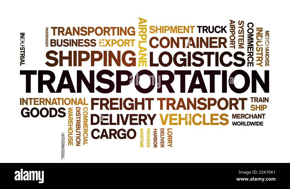 Transportation animated word cloud,animation kinetic typography ...