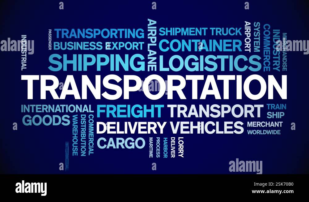 Transportation animated word cloud,animation kinetic typography ...