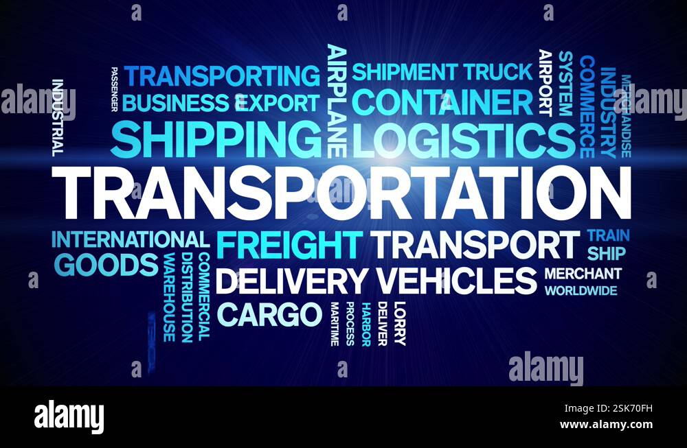 Transportation animated word cloud,animation kinetic typography ...