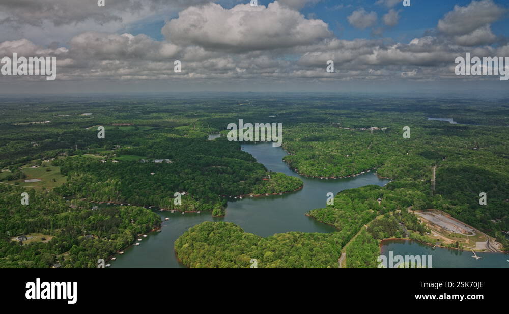 Lake Hartwell Georgia Aerial v7 drone flyover Gumlog community ...