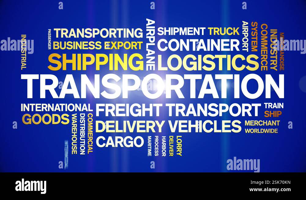Transportation animated word cloud,animation kinetic typography ...