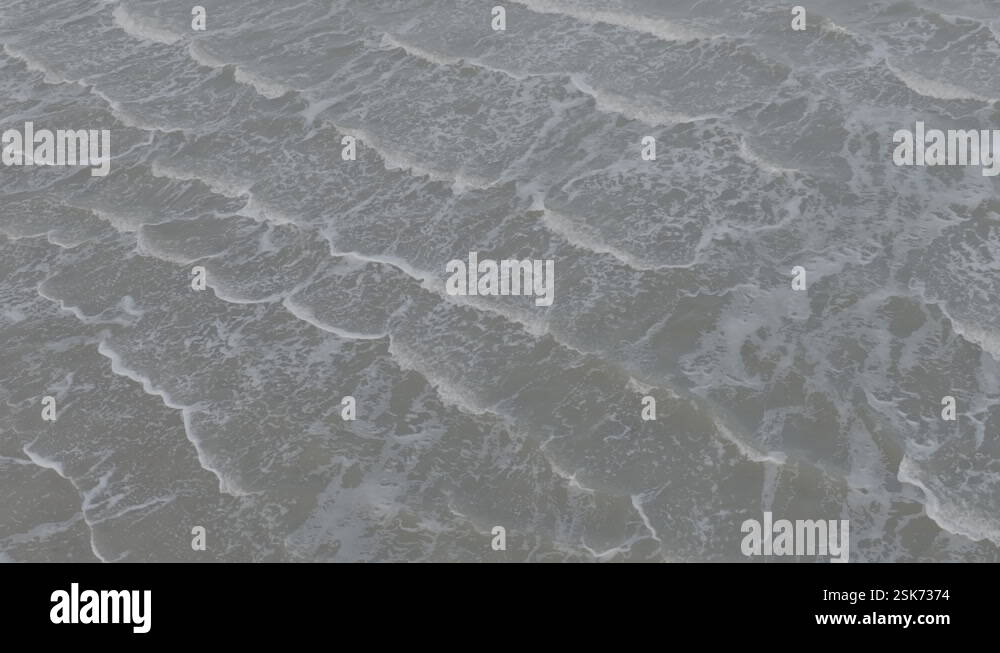 Water surface in a storm, waves and foam on the water surface. Waves in ...