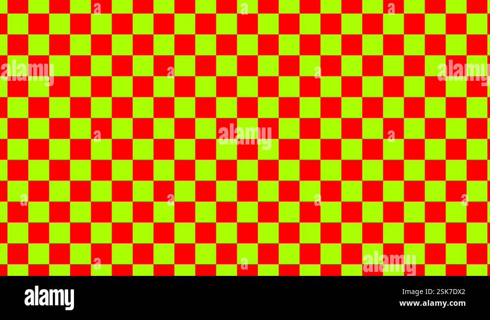 Abstract Red and Green chess board zooming seamless motion background ...