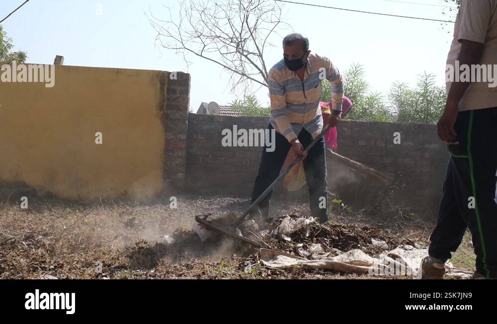 Scene from the front of a religious site where garbage and plastic ...