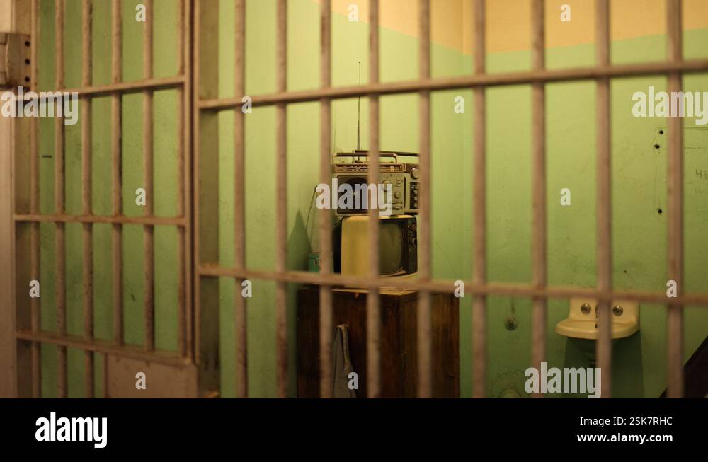 And Old Radio and TV Inside Prison Cell - Shallow Depth of Field Stock ...