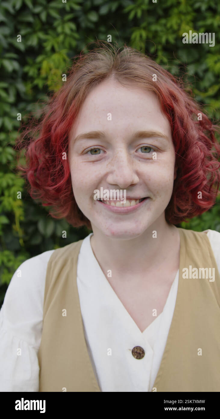 Red-haired Gen Z Girl Portrait Stock Video Footage - Alamy