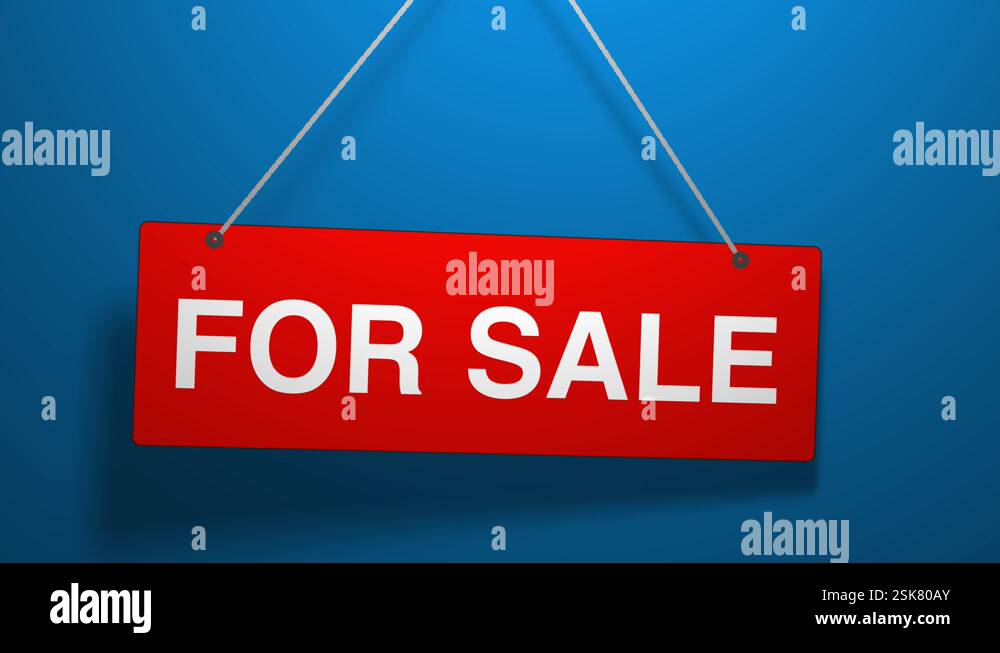 For Sale Hanging Sign 3D Animation Stock Video Footage - Alamy
