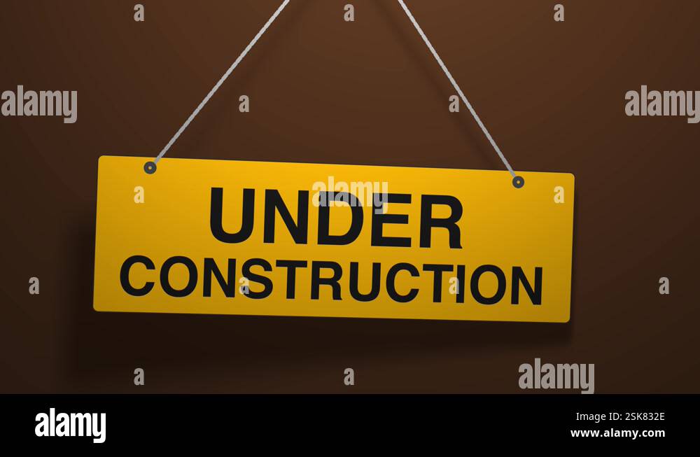 Under Construction Hanging Sign 3D Animation Stock Video Footage - Alamy