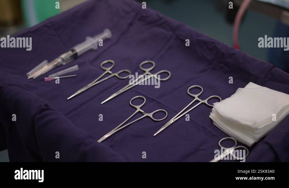 doctor's tools in the operating room, doctor's scissors in surgical ...