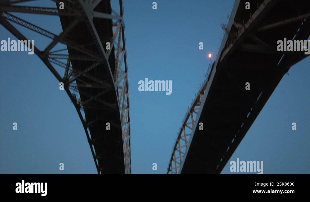 Tilt Up Reveal Of Usa Canada Border Crossing Bridges Stock Video ...