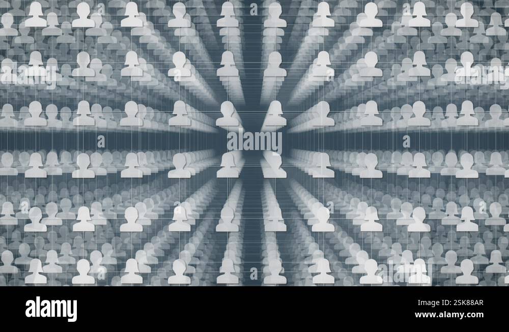 Looping animation of social network connections. Connecting people on ...