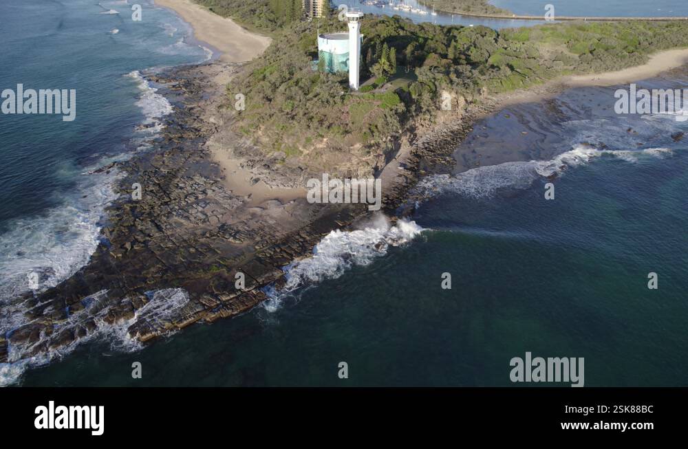 Point Cartwright Lighthouse And Water Tank Near The Mouth Of Mooloolah ...