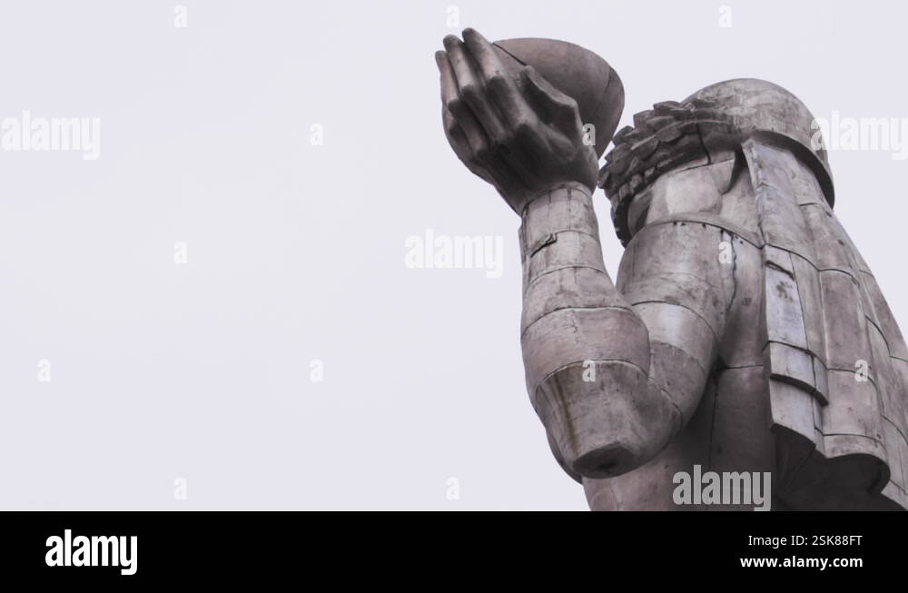 Sliding Reveal Of Iconic Kartlis Deda Statue In Tbilisi, Georgia. low ...