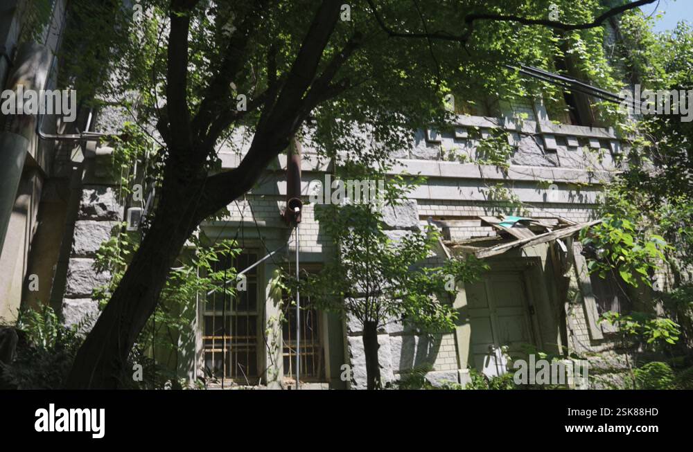 Exterior of Abandoned Mansion in the Countryside of Japan 4k Shot Stock ...