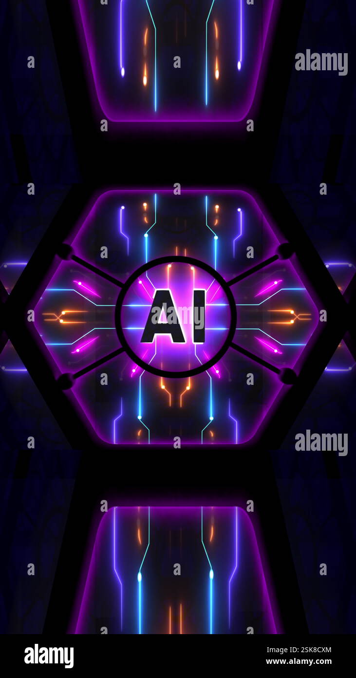 AI Artificial Intelligence with Electrical Circuits Looping Animation ...