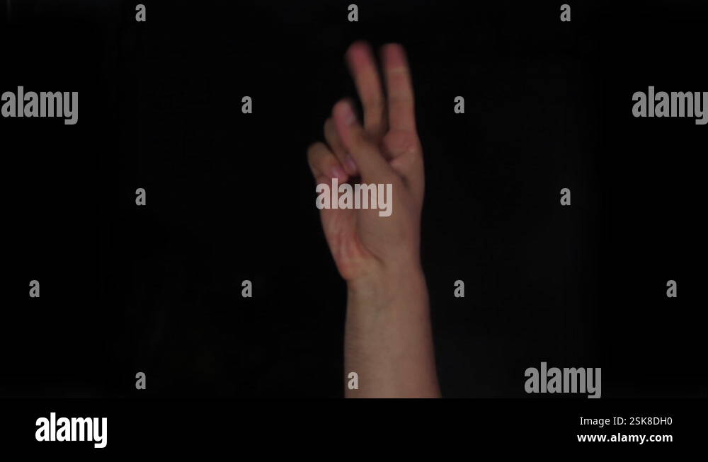 American Sign Language (ASL) single-handed u U letter sign Stock Video ...