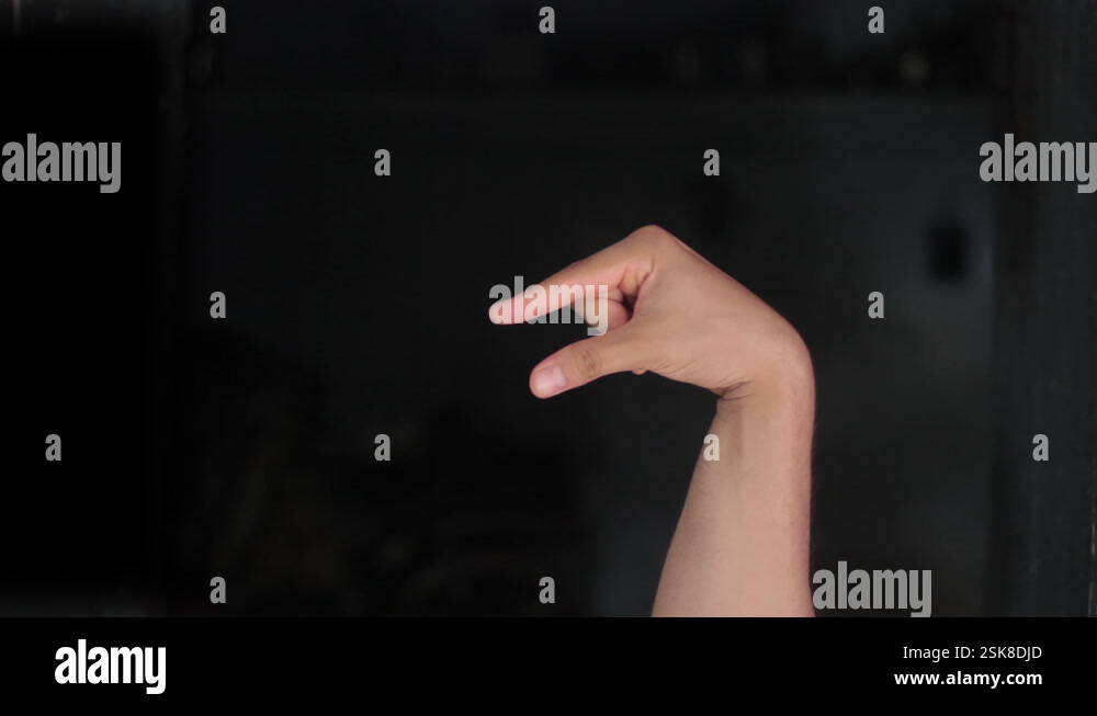 American Sign Language (ASL) single-handed Q q letter sign Stock Video ...