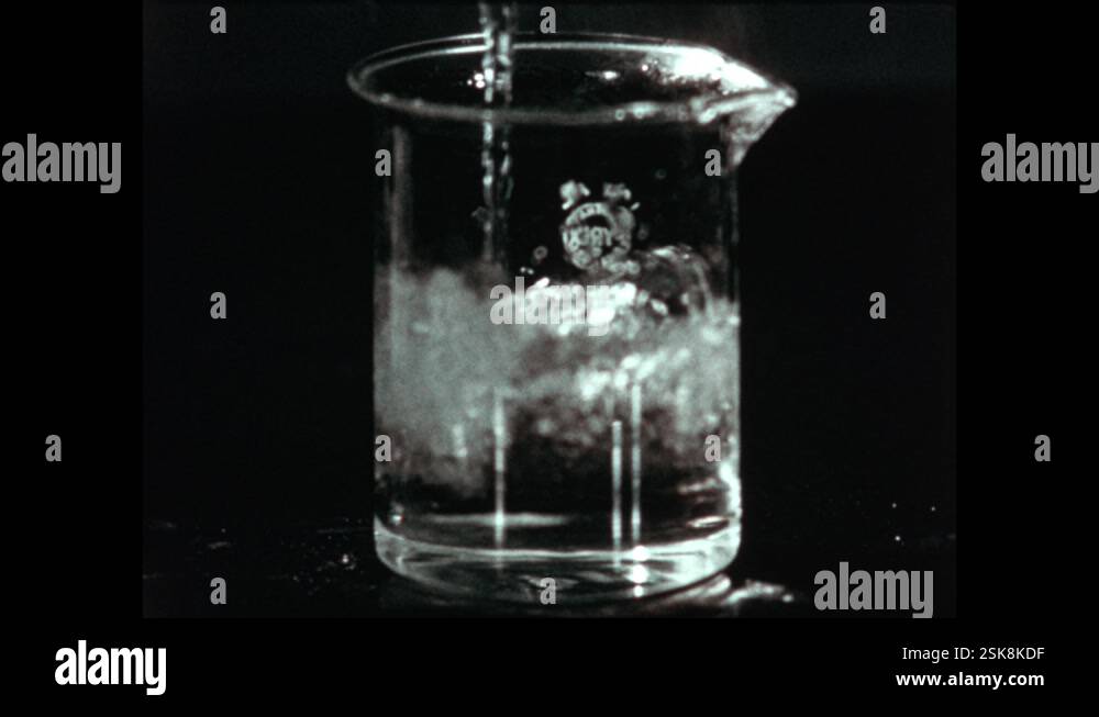 1960s: Water pours into a beaker of sulfuric acid. The acid boils and ...