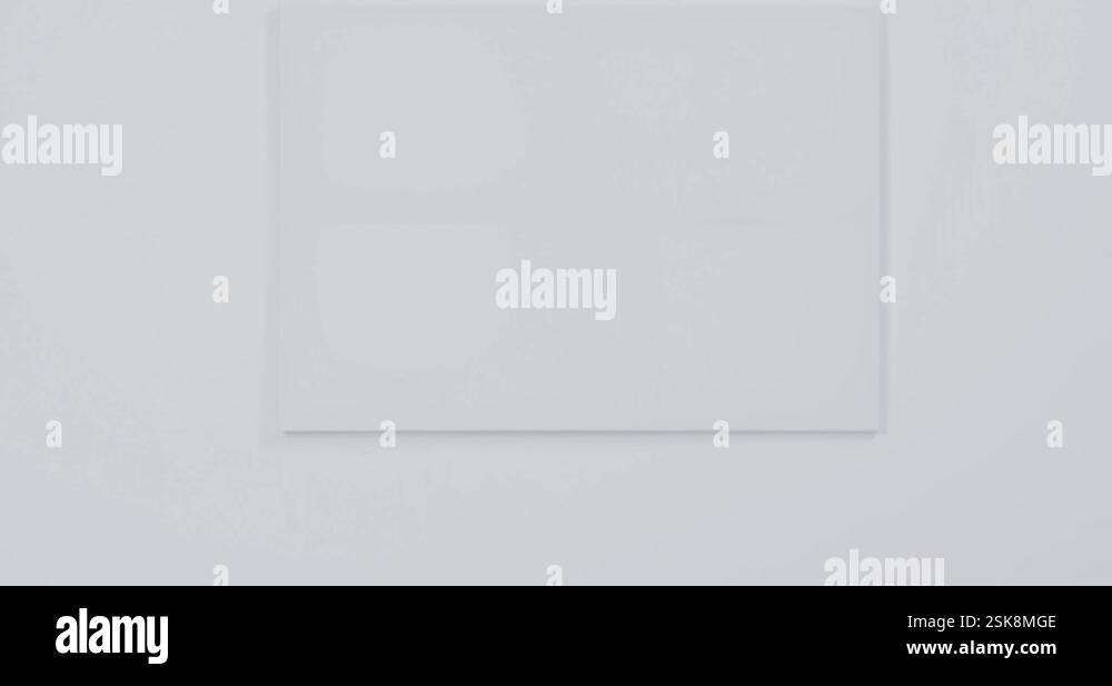 Vertical video of white canvas sign with copy space on white background ...