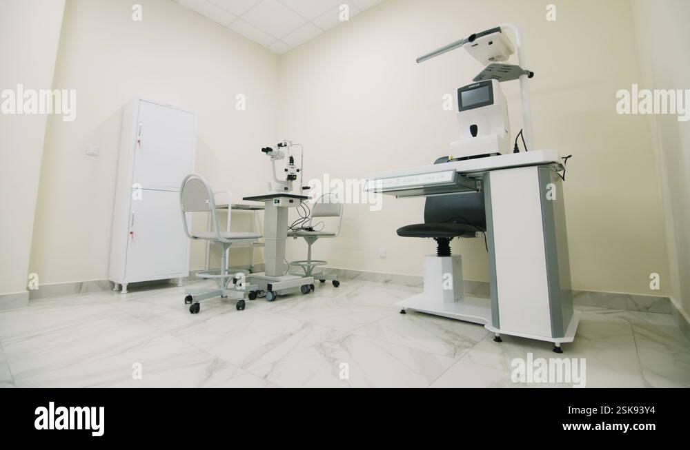 Clinic ophthalmic room with medical equipment for examination Stock ...