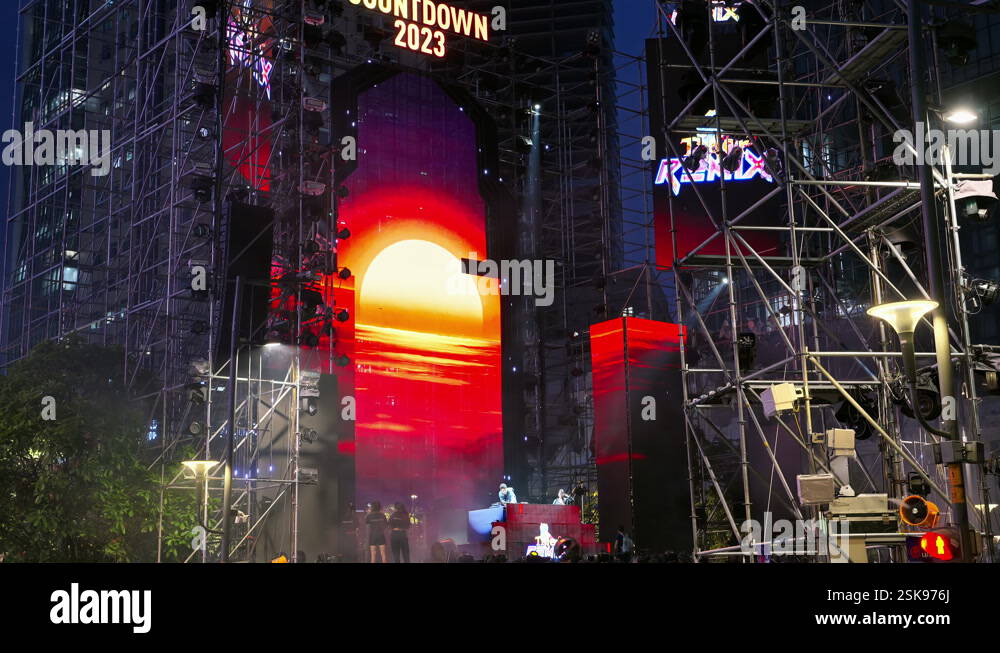 The electrifying atmosphere of the Tiger Remix Countdown Concert stage ...